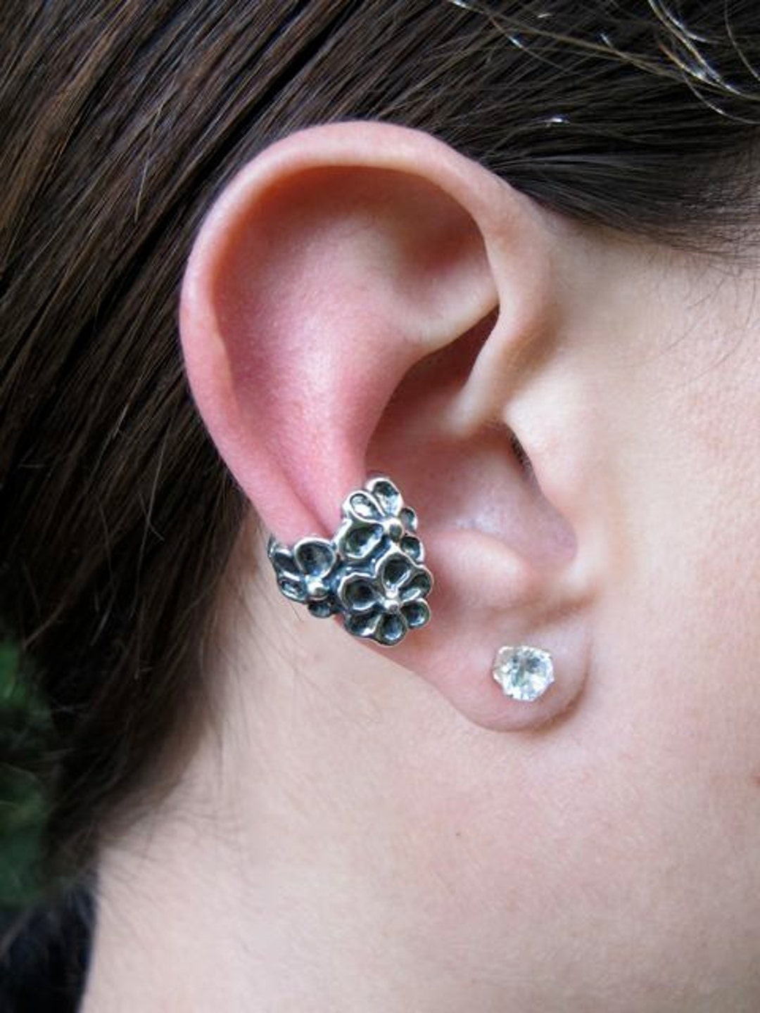 Flower Ear Cuff Silver Daisy Love Ear Cuff Daisy Ear Cuff Daisy Jewelry ...