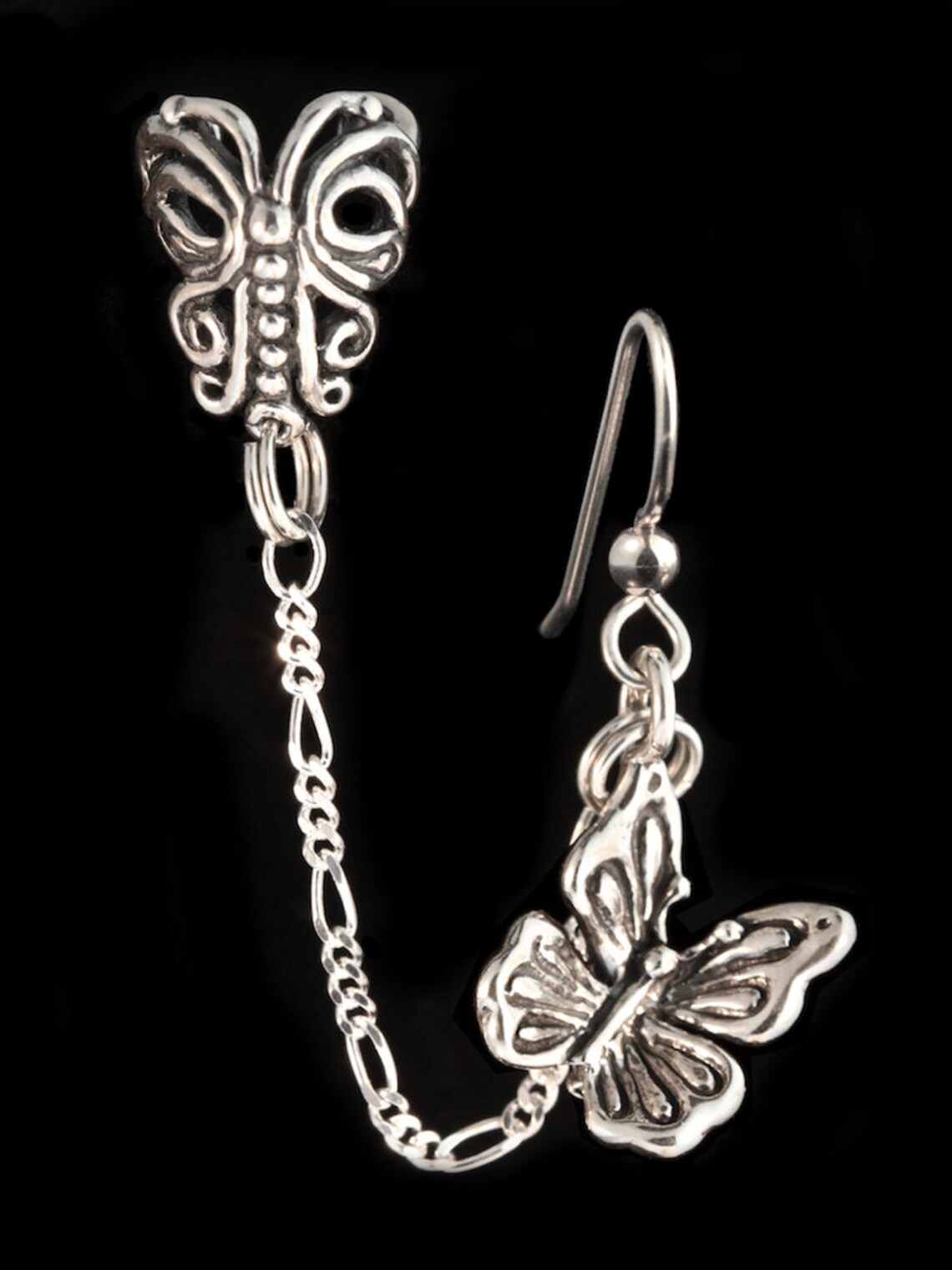 Butterfly Bajoran Ear Cuff Earrings Silver Butterfly Earrings - Etsy