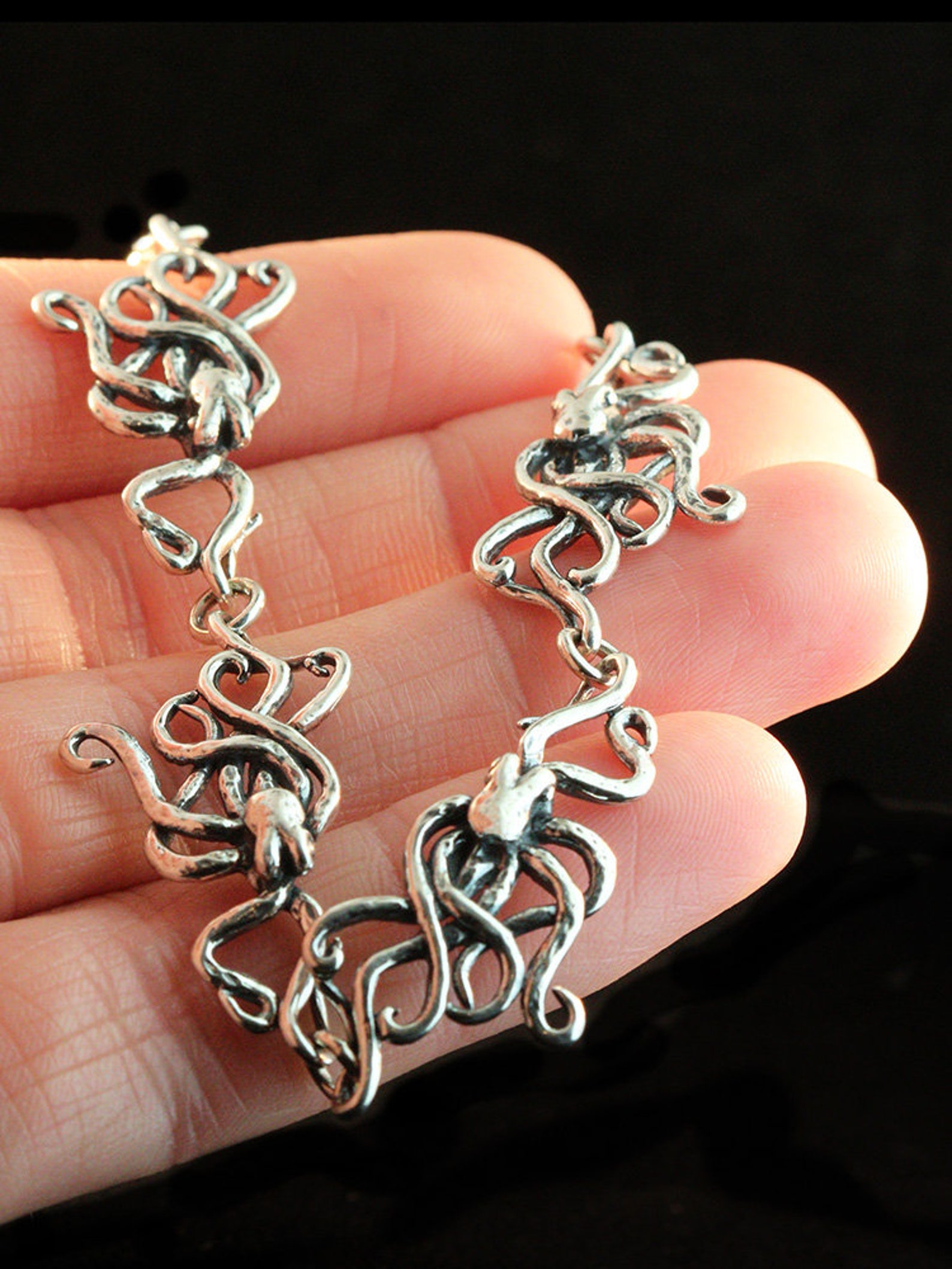 Octopus Bracelet Silver Octopus Jewelry Tentacle Bracelet - Etsy