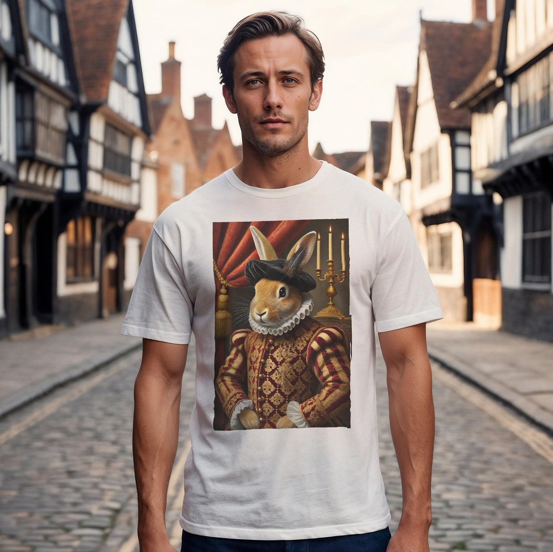 Renaissance Lord Rabbit Unisex Heavy Cotton Tee, Duke Bunny Shirt ...