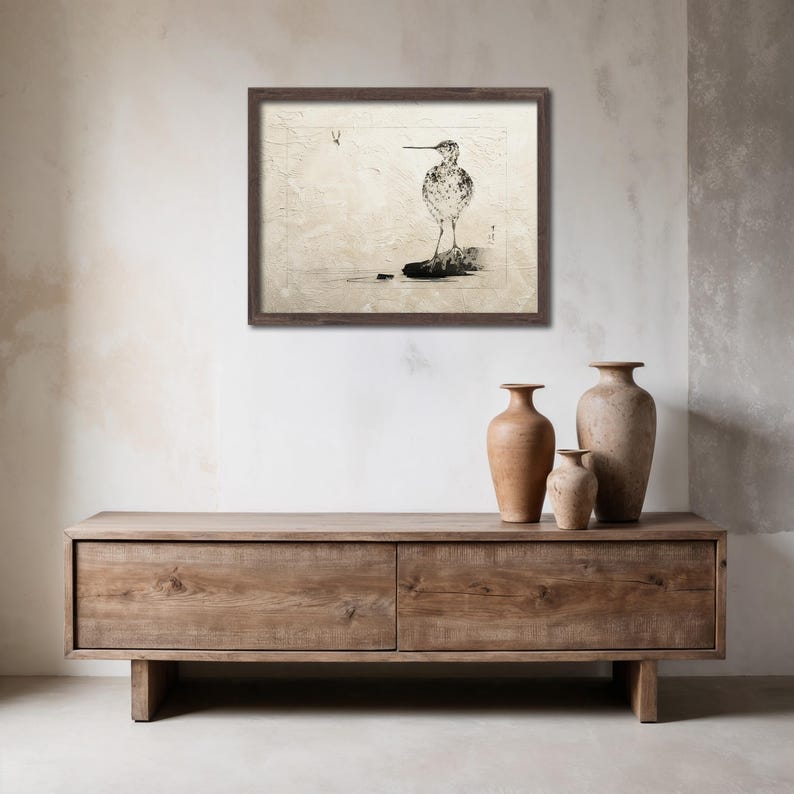 Vintage Japanese Bird Art Print: Wabi Sabi Wall Art - Etsy