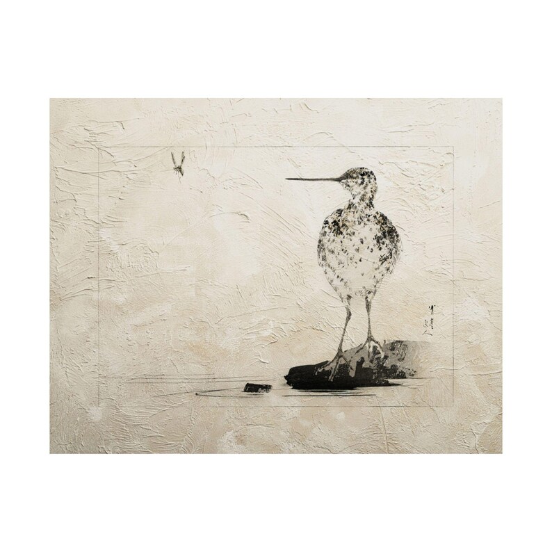 Vintage Japanese Bird Art Print: Wabi Sabi Wall Art - Etsy