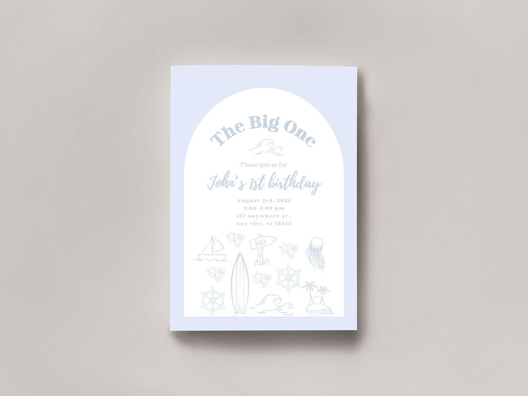 The Big One Birthday Invitation, First Birthday Custom Instant Download ...