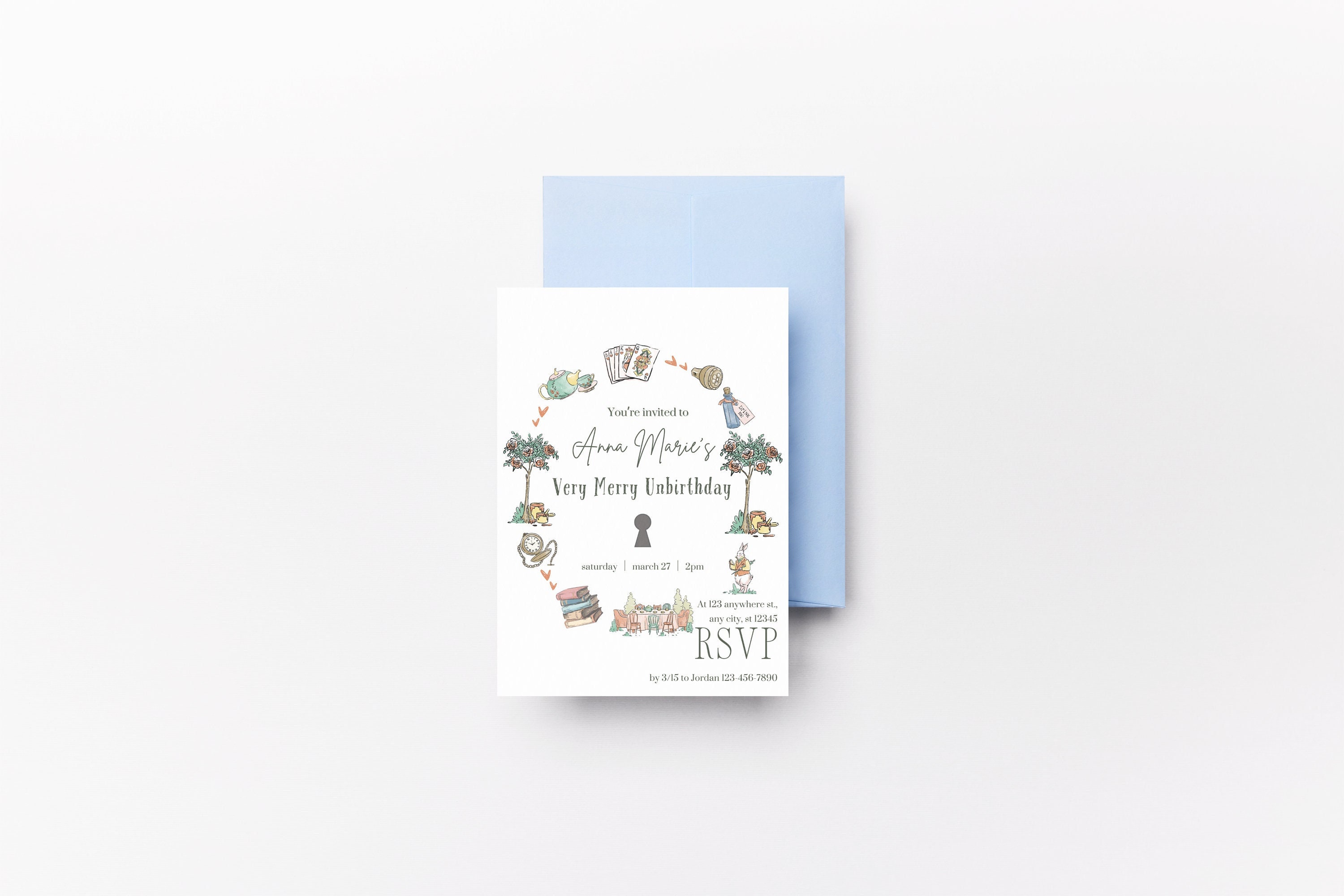 Alice in Wonderland Birthday Invitation Template, A Very Merry ...