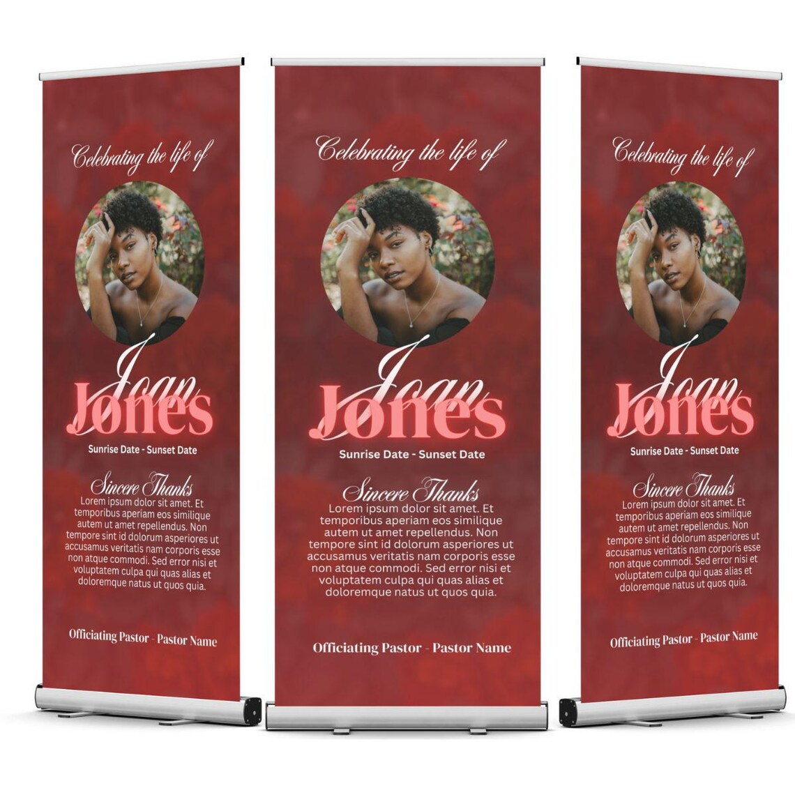 Funeral Memorial Retractable Banner Design Template Fully Editable ...