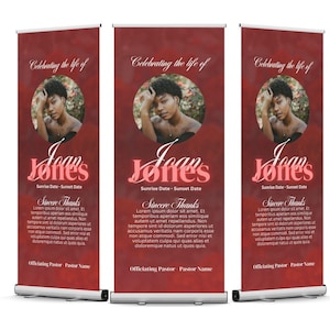 Funeral Memorial Retractable Banner Design Template Fully Editable ...