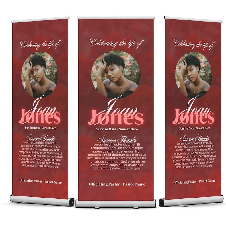 Funeral Memorial Retractable Banner Design Template Fully Editable ...