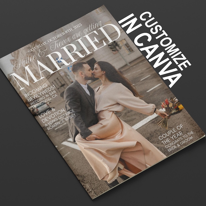 Magazine Wedding Invitation - Etsy