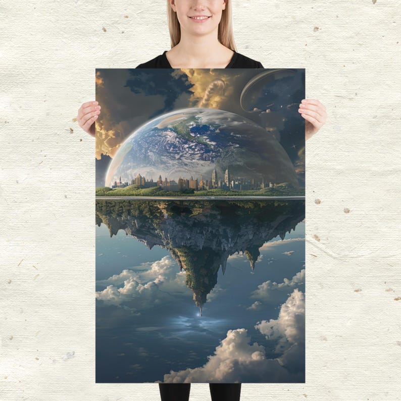 Poster, Flat Earth Art, World Art, Dome, Wall Art - Etsy