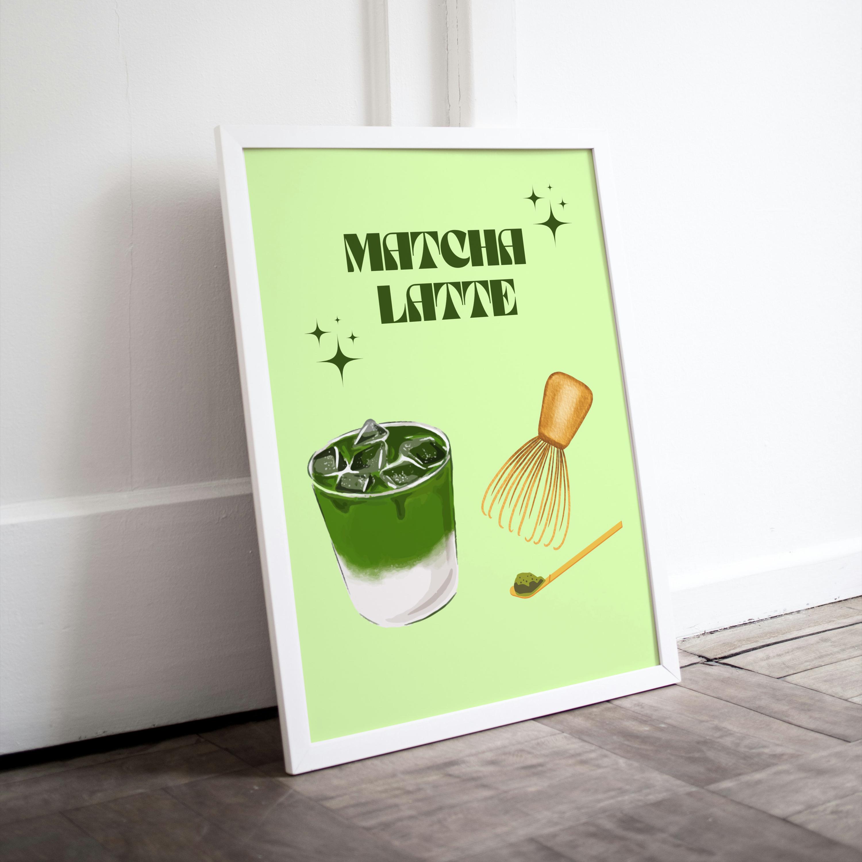 Matcha Latte Poster | Kitchen Art | Aesthetic Kitchen Print | Trendy ...
