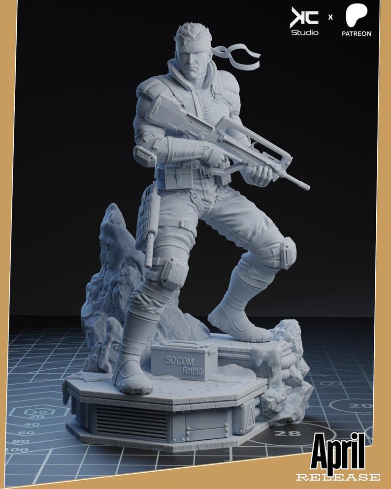 Solid Snake 3D Printed Figure, Metal Gear Solid Stealth Operative ...