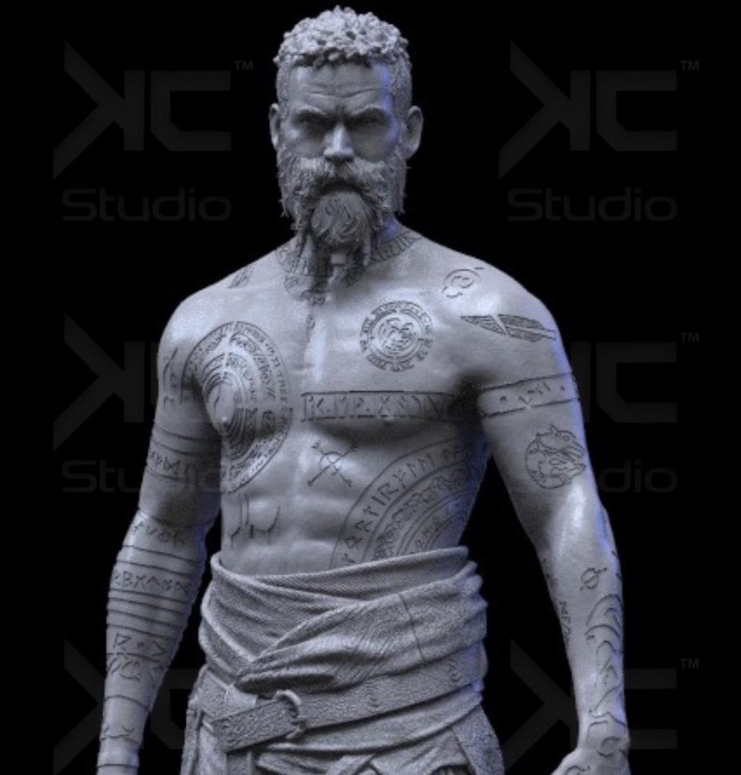Baldur 3D Printed Figure, God of War Collectible Statue, Unpainted - Etsy