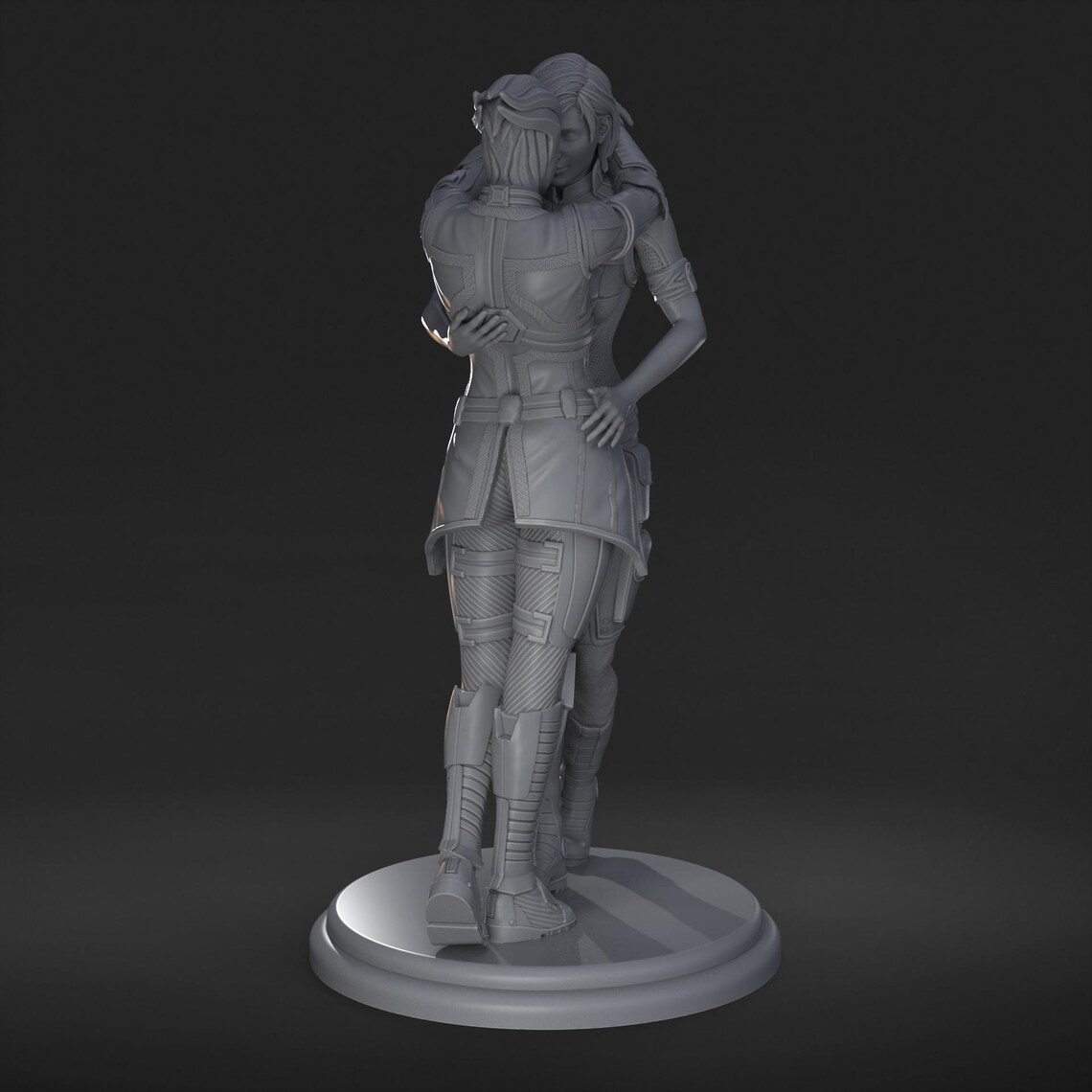 Liara & Shepard 3D Printed Figure, Unpainted Mass Effect Model Kit - Etsy