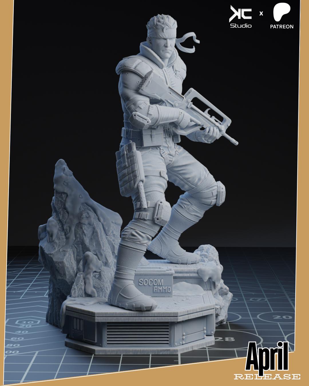 Solid Snake 3D Printed Figure, Metal Gear Solid Stealth Operative ...