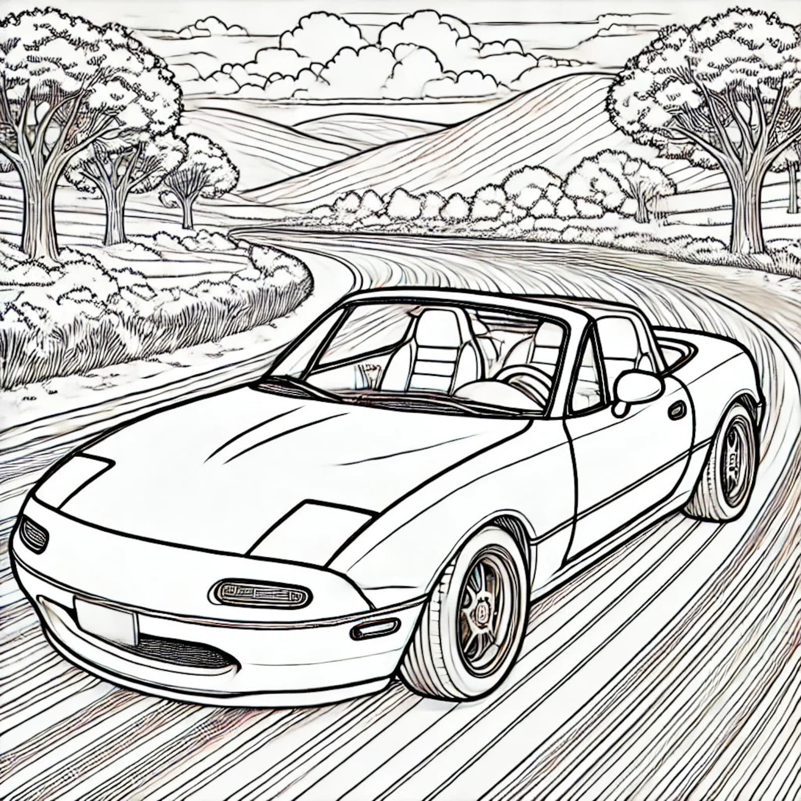 Miata Coloring Book JDM Coloring Book MX5 Coloring Book Eunos Roadster ...