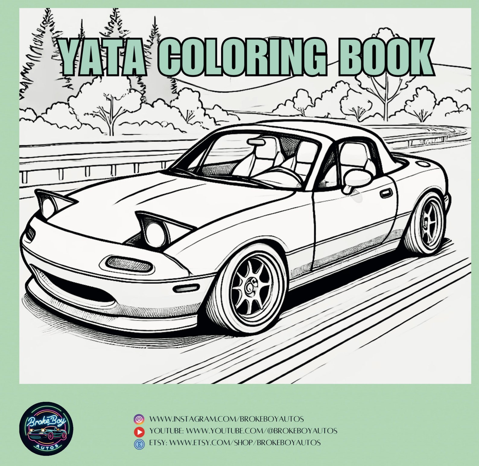 Miata Coloring Book JDM Coloring Book MX5 Coloring Book Eunos Roadster ...