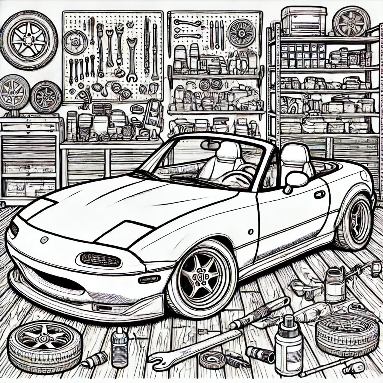 Miata Coloring Book JDM Coloring Book MX5 Coloring Book Eunos Roadster ...