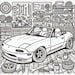 Miata Coloring Book JDM Coloring Book MX5 Coloring Book Eunos Roadster ...