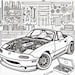 Miata Coloring Book JDM Coloring Book MX5 Coloring Book Eunos Roadster ...