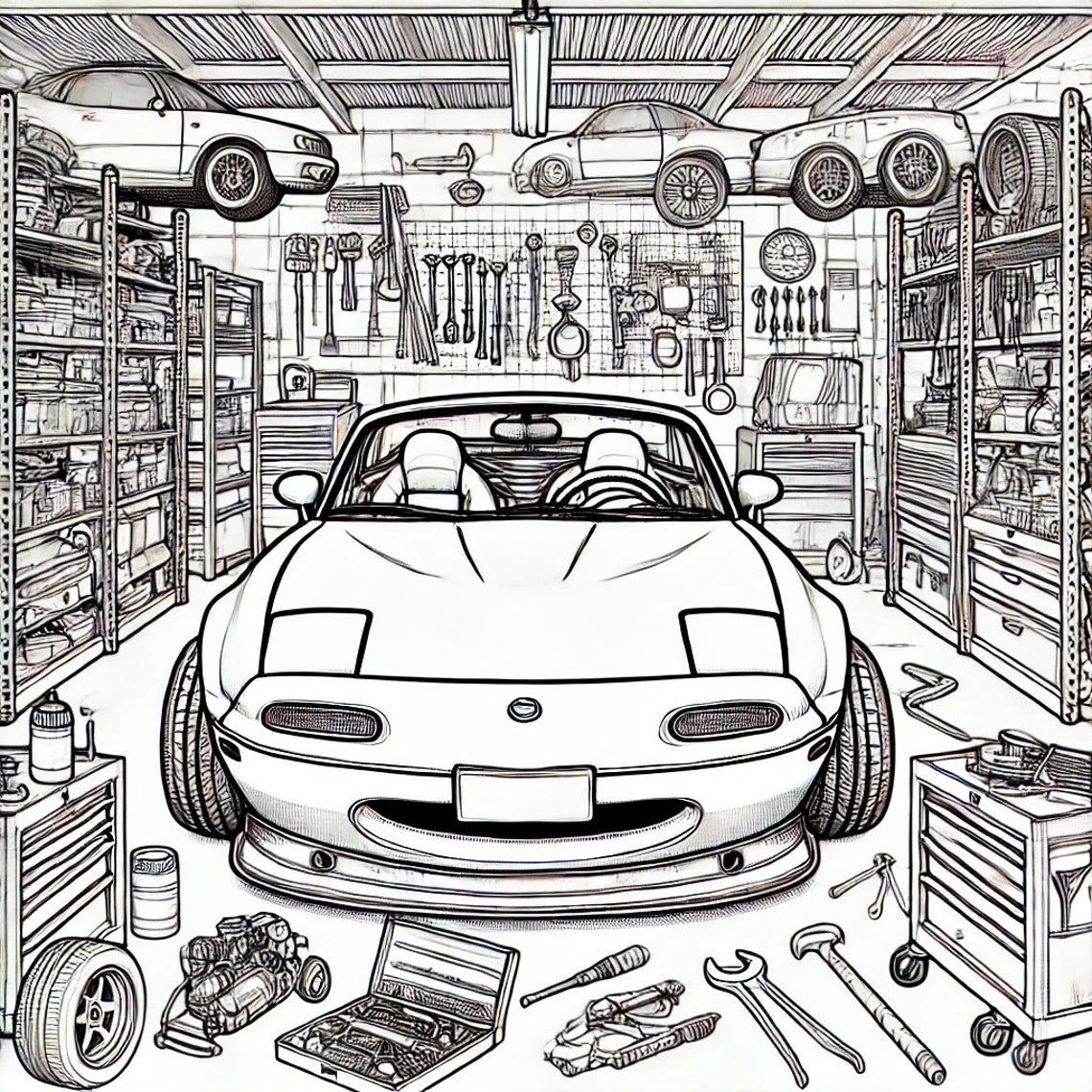 Miata Coloring Book JDM Coloring Book MX5 Coloring Book Eunos Roadster ...