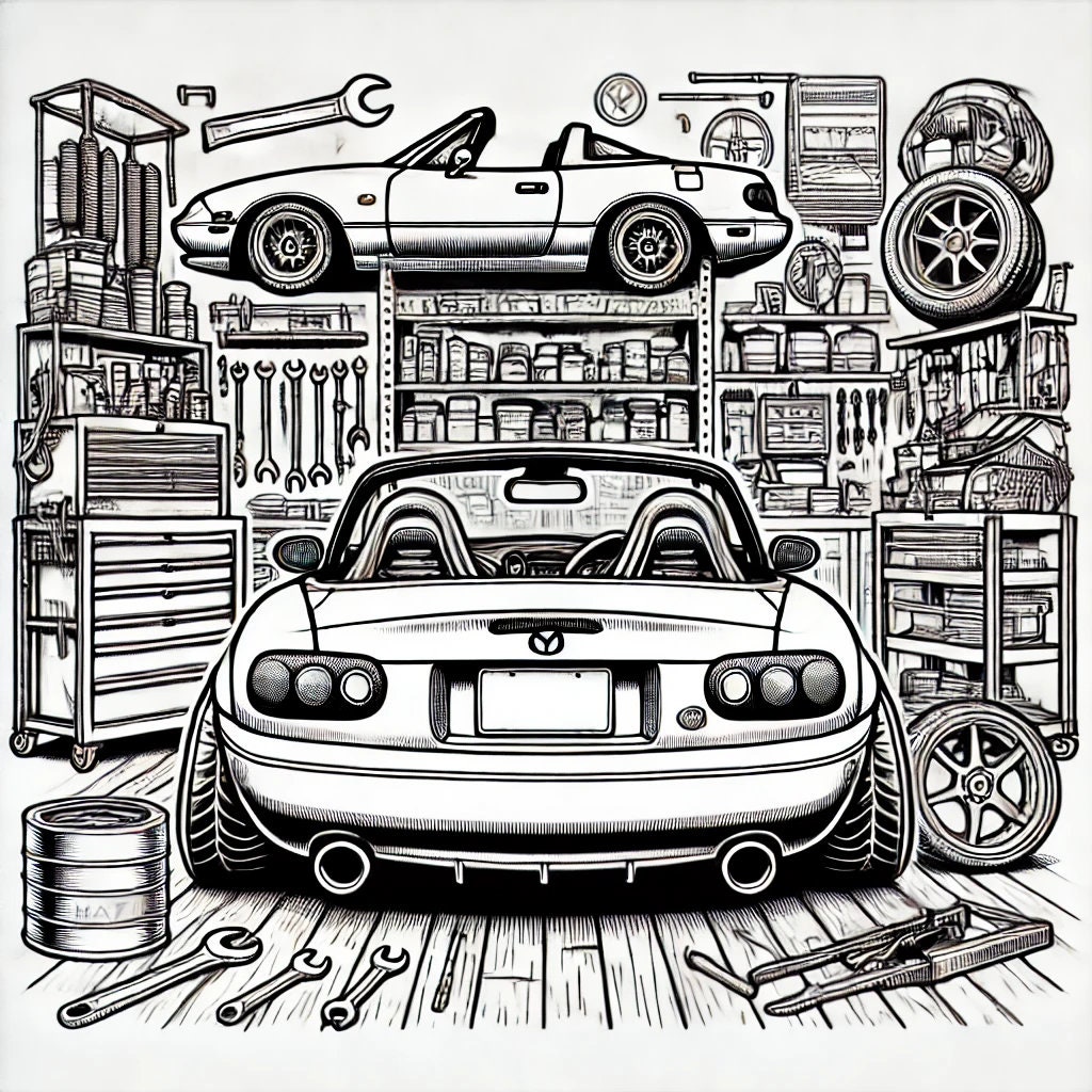 Miata Coloring Book JDM Coloring Book MX5 Coloring Book Eunos Roadster ...