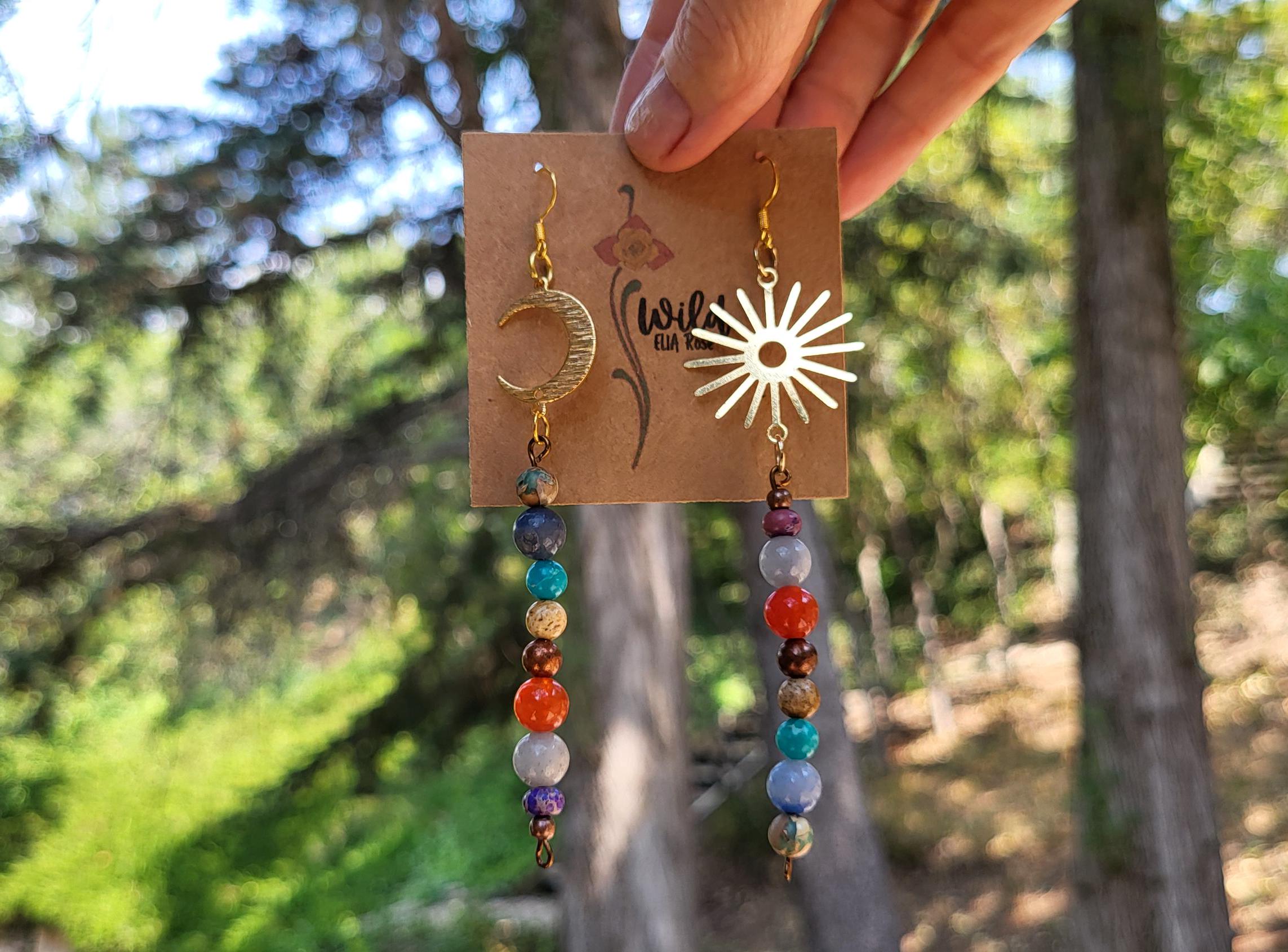 Planet Solar System Dangle Earrings in Gold - Etsy