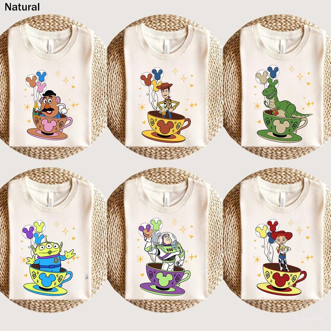Disney Toy Story Character Tea Cup Shirt, Toy Story Friends Shirt ...