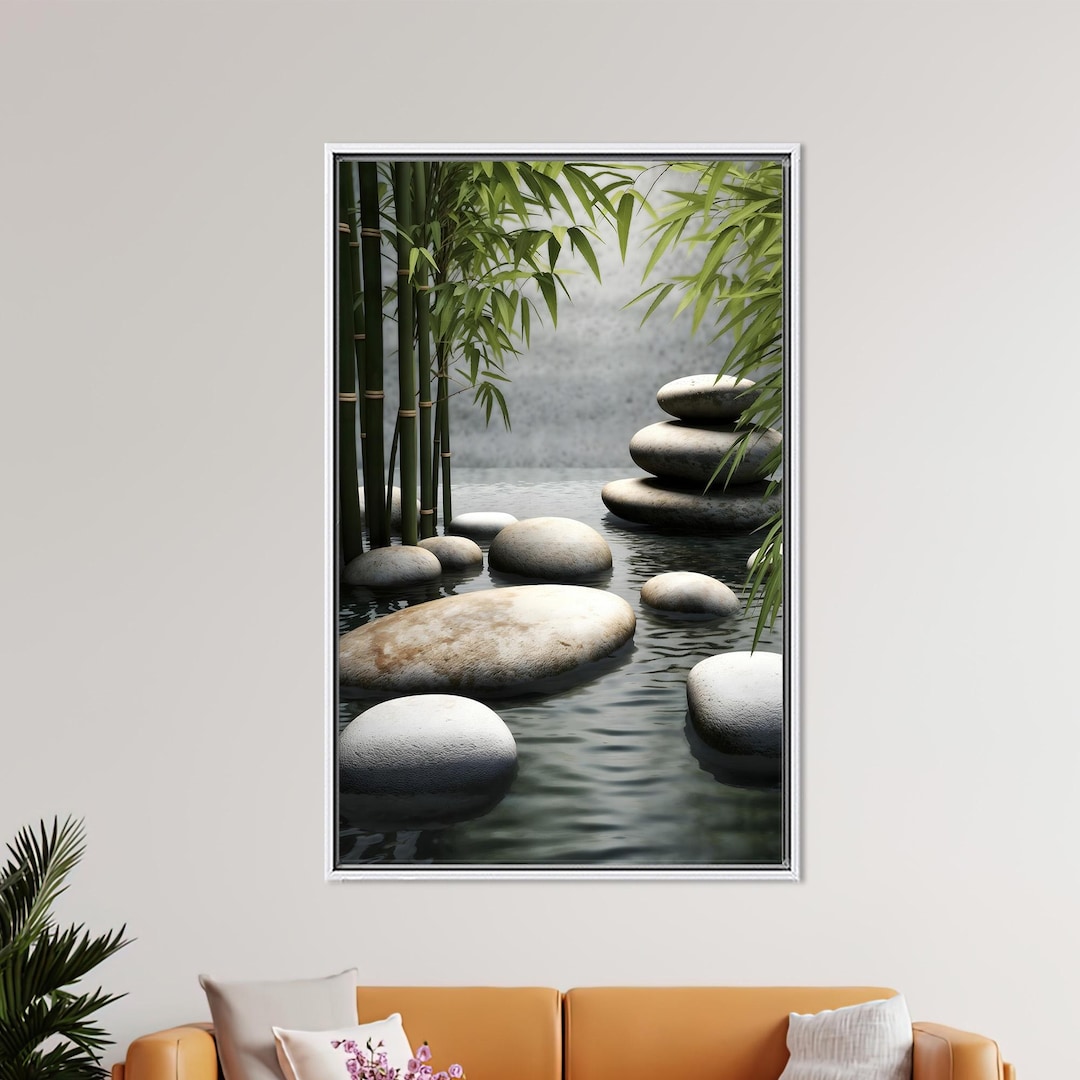 Zen Stones Canvas Art, Minimal Zen Wall Art, Calm Nature Inspired Decor ...