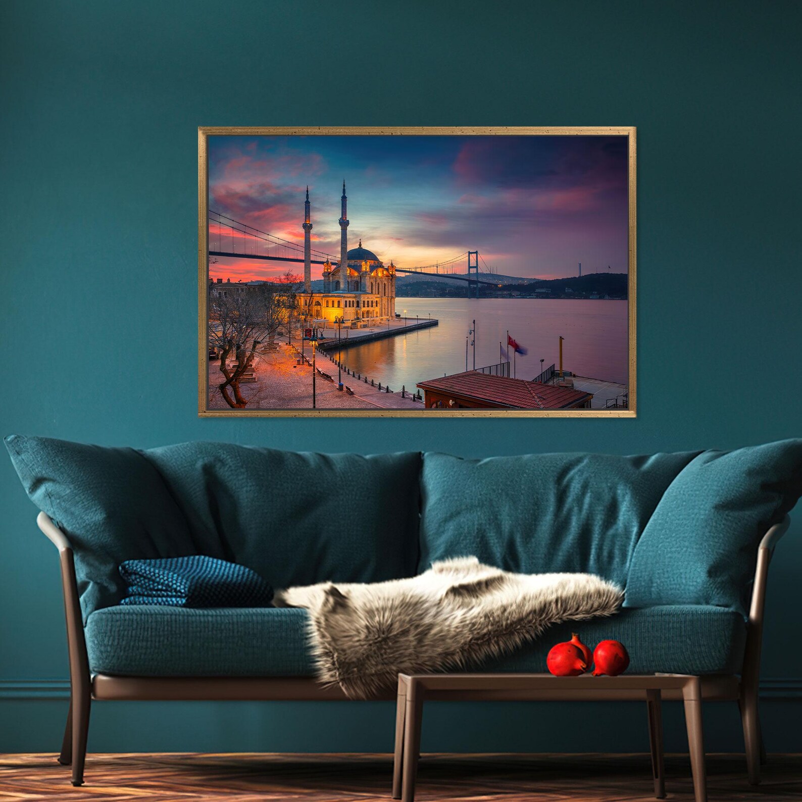 Istanbul Sunset Canvas Art: Bosphorus Bridge & Mosque Decor - Etsy