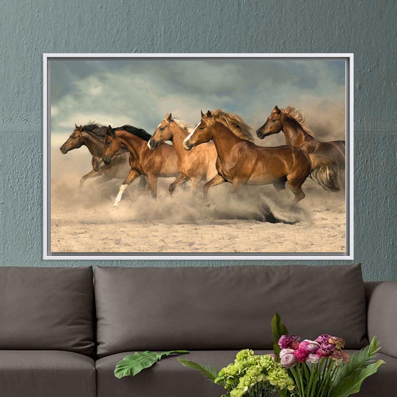 Wild Horses Canvas Art: Rustic Farmhouse Equestrian Print - Etsy