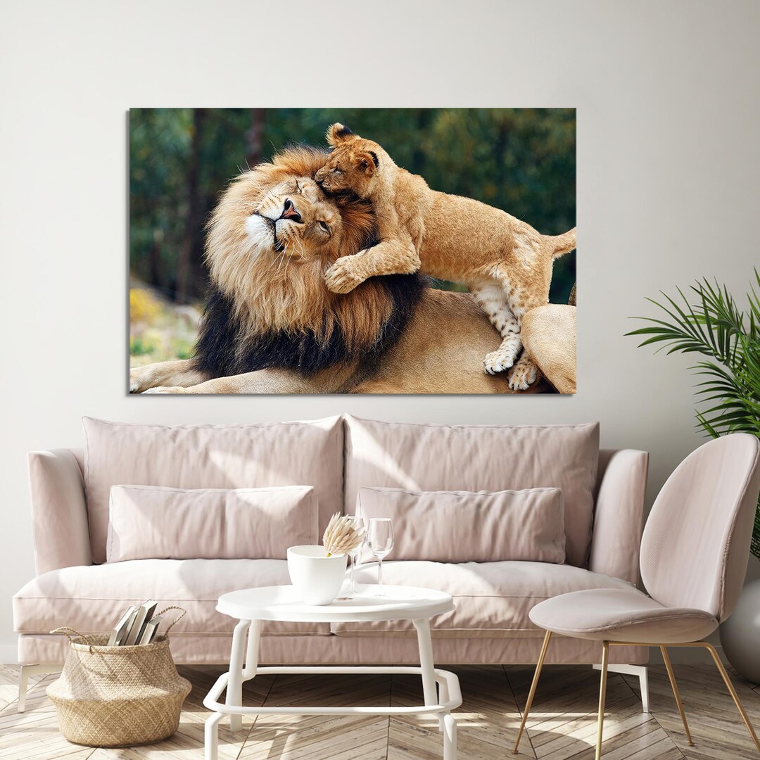 Animal Wall Decor, Wedding Decor Art, Lion Wall Hanging, Wild Animal ...