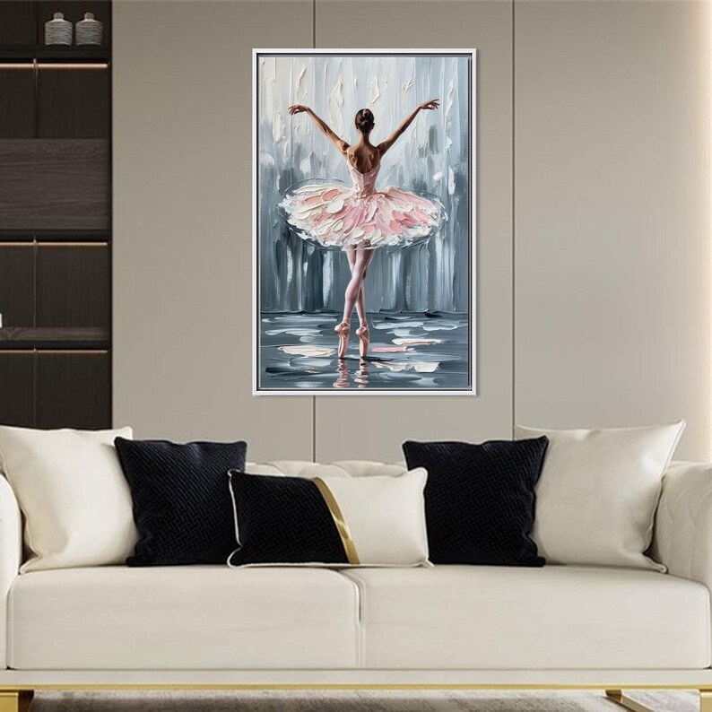 Ballerina Canvas Art: Pink Ballet Poster, Modern Home Decor - Etsy