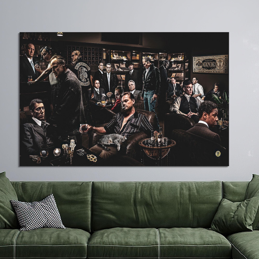 Movie Mafia Canvas Art: Gangster Legends Print, Man Cave Decor - Etsy
