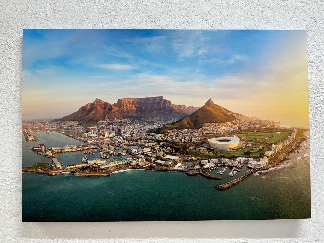 Table Mountain Canvas Print: Cape Town Cityscape, South Africa Wall Art ...