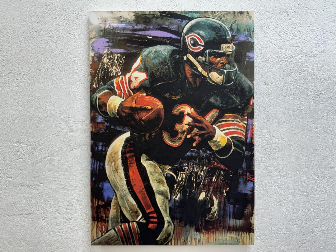 Walter Payton Canvas Art: American Sports Poster, Boy Room Decor - Etsy