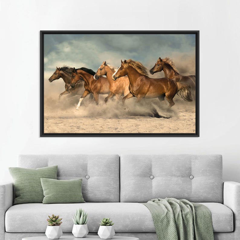 Wild Horses Canvas Art: Rustic Farmhouse Equestrian Print - Etsy