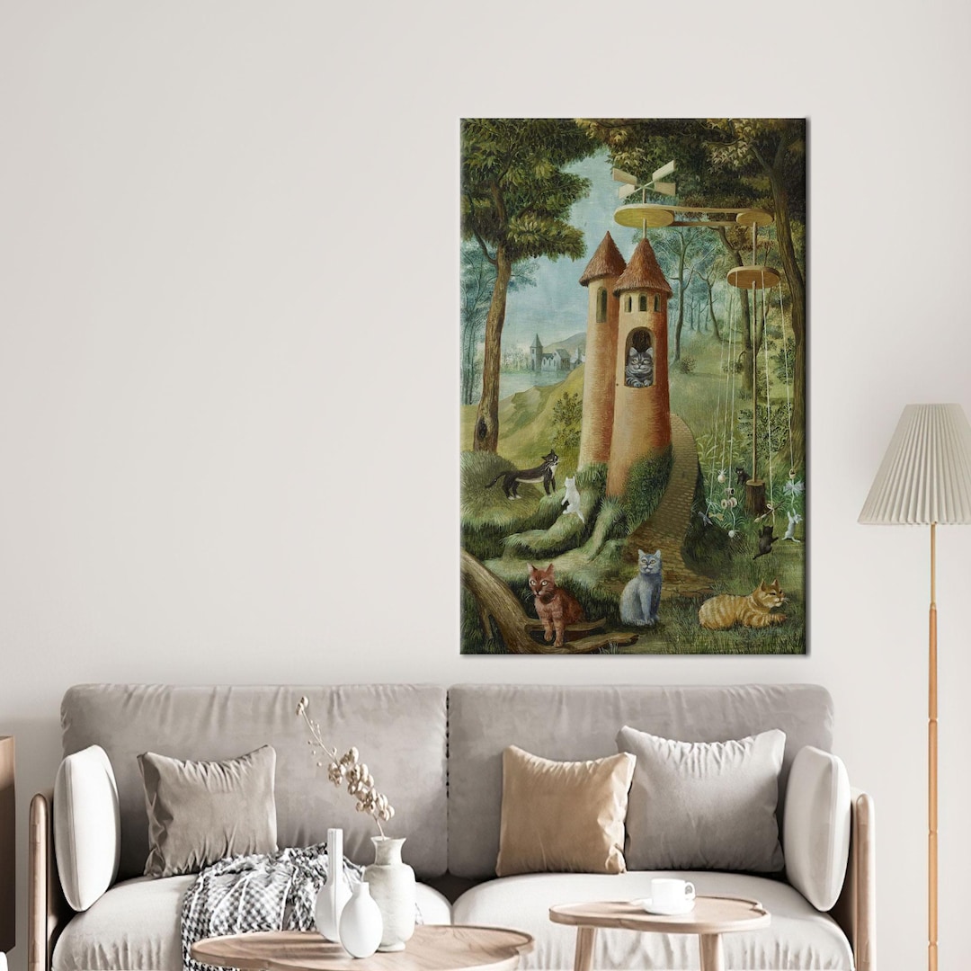 Remedios Varo 'cats Paradise' Canvas Print: Abstract Cat Art - Etsy