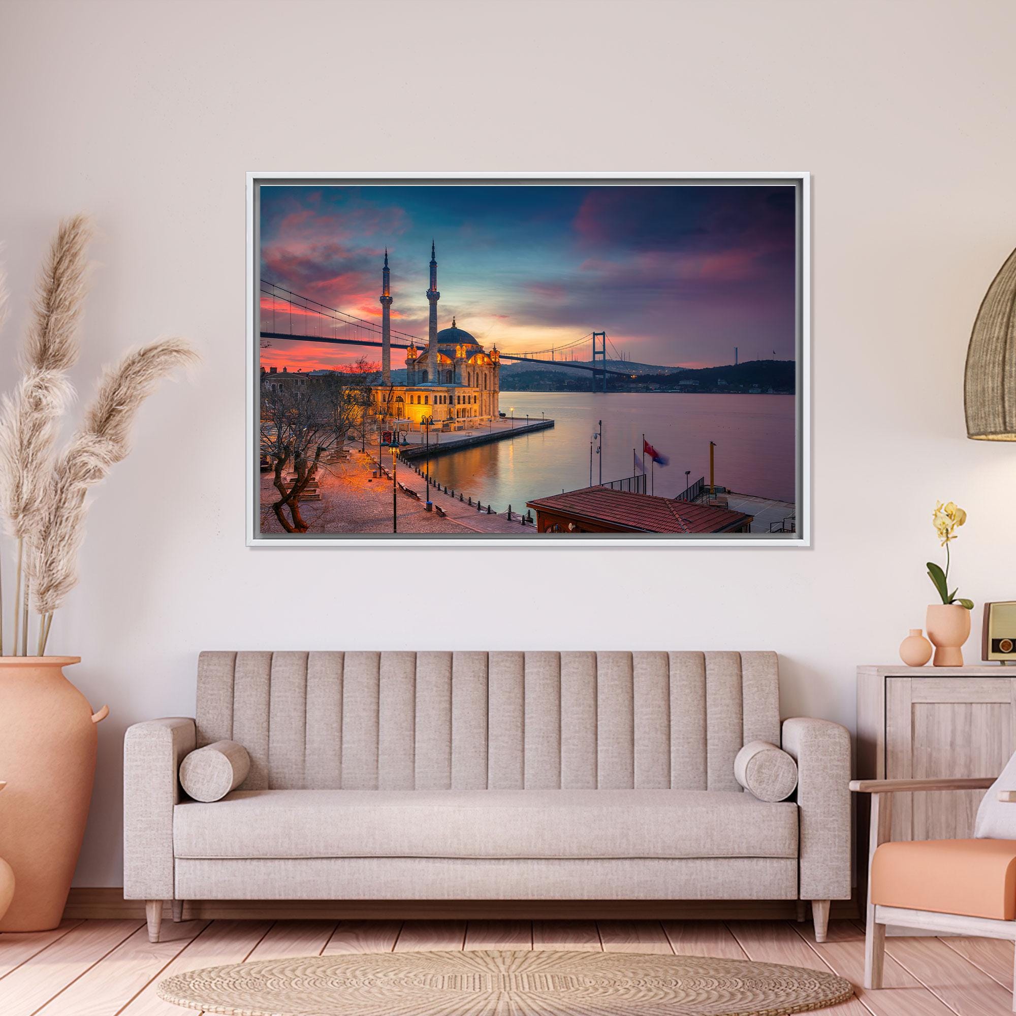 Istanbul Sunset Canvas Art: Bosphorus Bridge & Mosque Decor - Etsy