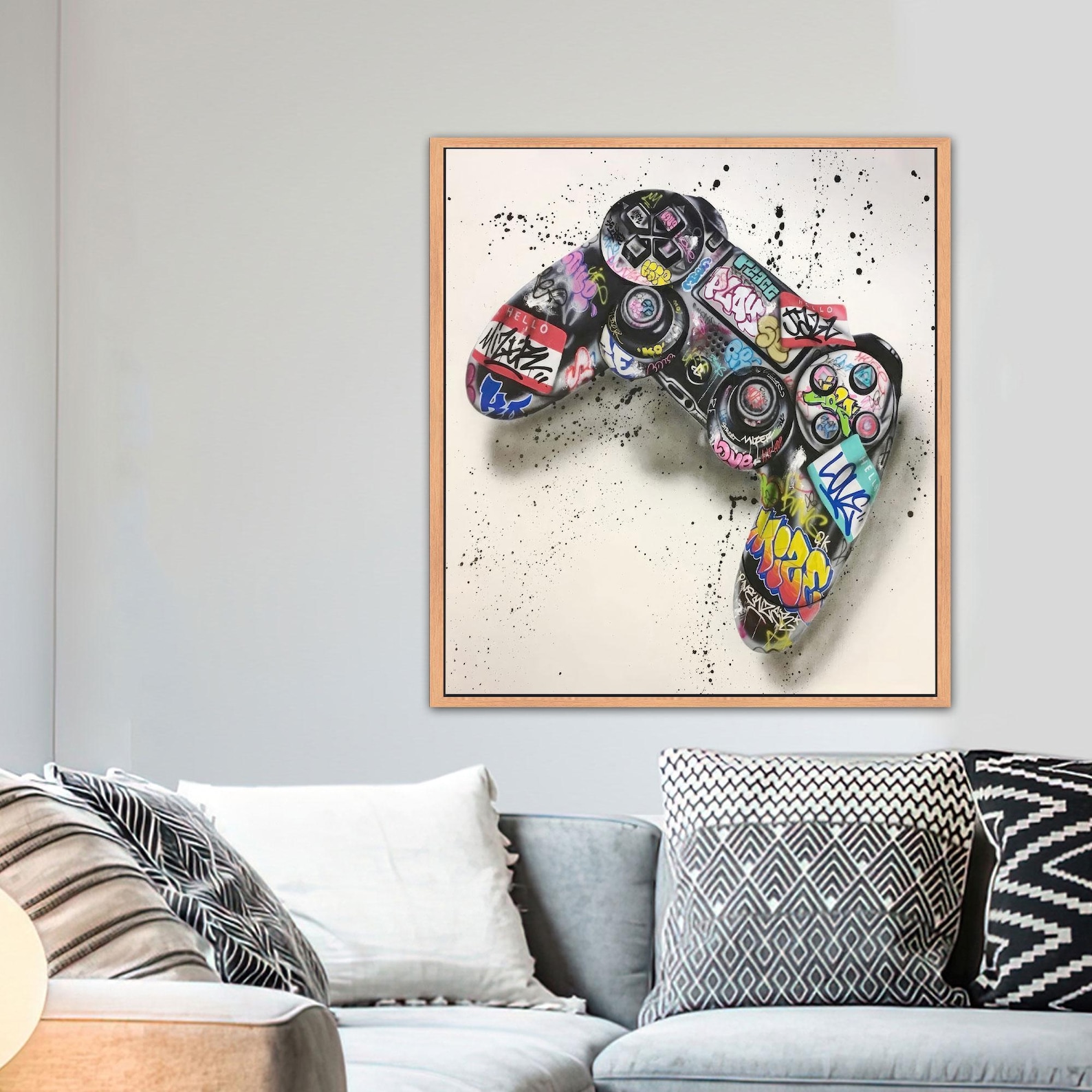 Banksy Graffiti Game Console Canvas Art: Modern Game Room Decor - Etsy
