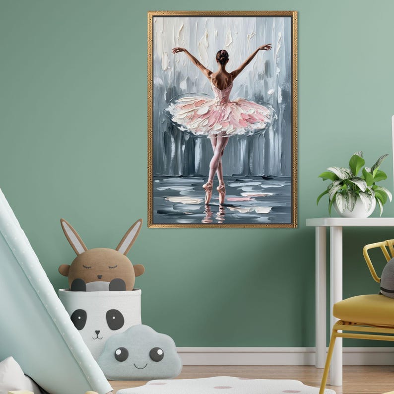Ballerina Canvas Art: Pink Ballet Poster, Modern Home Decor - Etsy