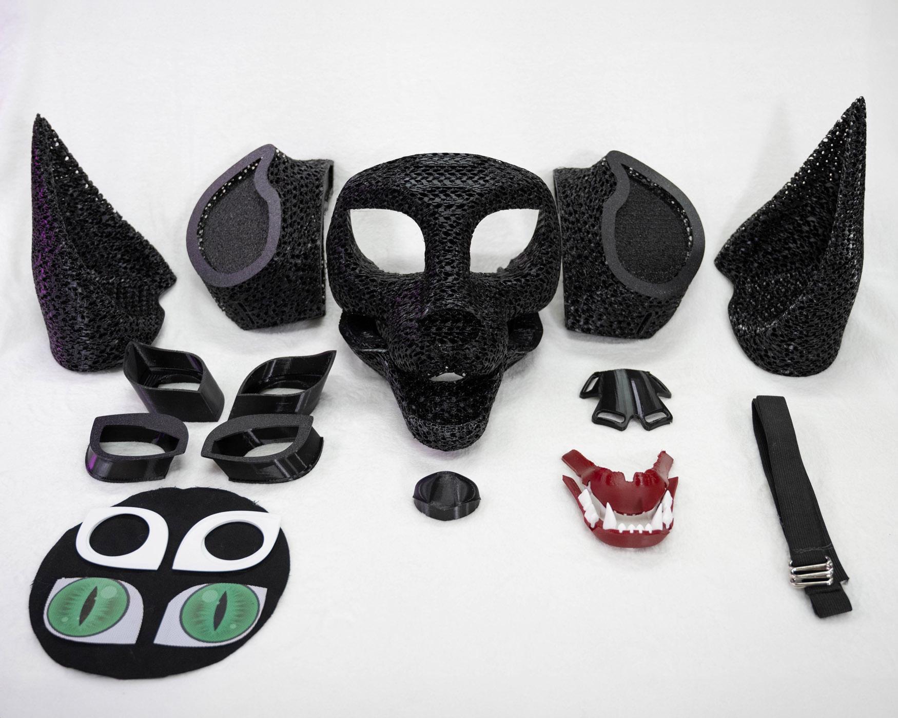 Flexible TPU Fursuit Head Blank | 3D Printed DIY Feline Base ...