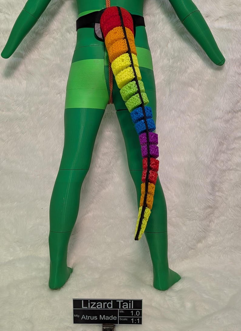 Hypermotion Lizard Tail | Flexible Wagging Tail for Fursuiting or ...