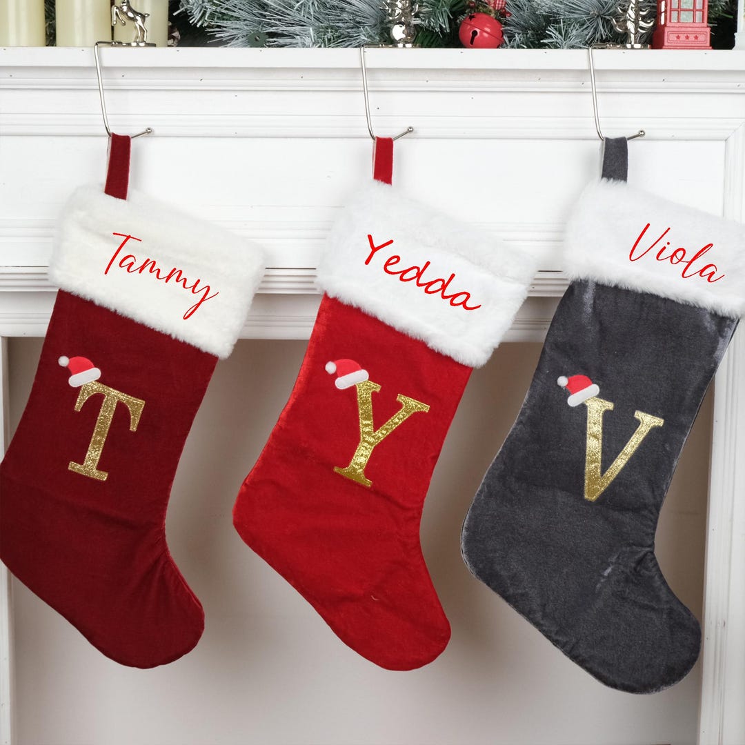 Customized Christmas Letter Stockings, 2024 Christmas Stockings With ...