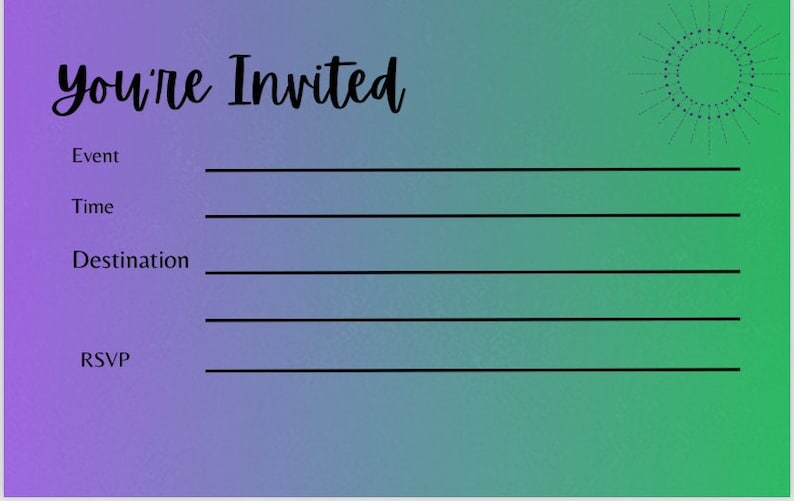 Party Invitation, Event Invitation, Fill in the Blank Invitation, PDF ...