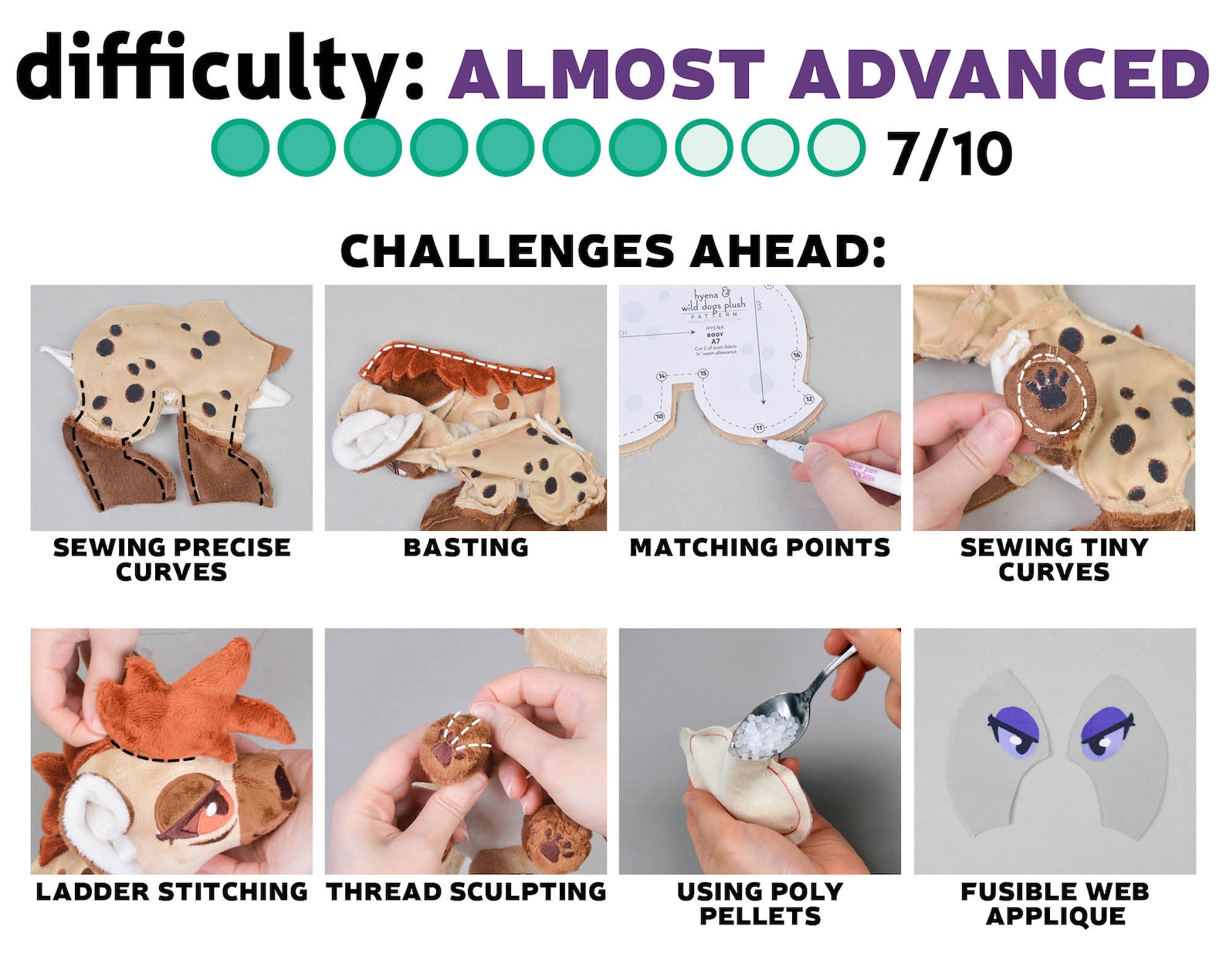 Hyena and Wild Dog Animal Plush Sewing Pattern .pdf Tutorial - Etsy