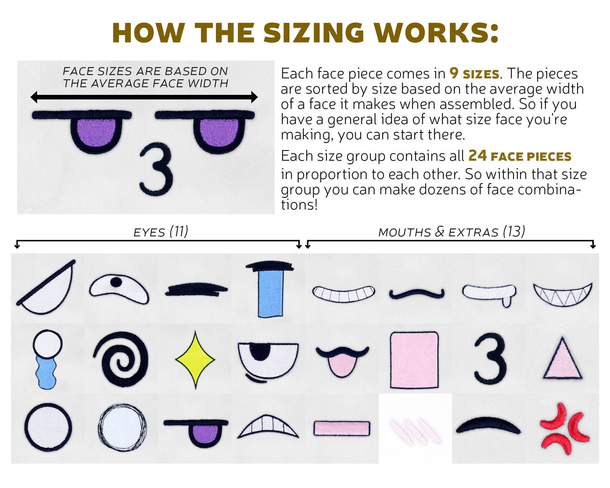 Anime Faces Machine Embroidery File Design for Plush 9 Sizes - Etsy