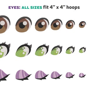 Rabbit Eyes #2 Machine Embroidery File Design for Plush 7 Sizes - Etsy