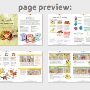 Pet Lizard Plush Sewing Pattern .pdf Tutorial Leopard Gecko Crested ...