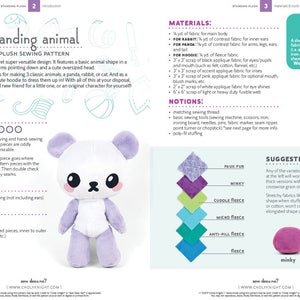 Standing Animal Plush Sewing Pattern .pdf Tutorial Cat Kitty Rabbit ...