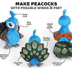 Peacock Plush Animal Sewing Pattern .pdf Tutorial Peahen - Etsy